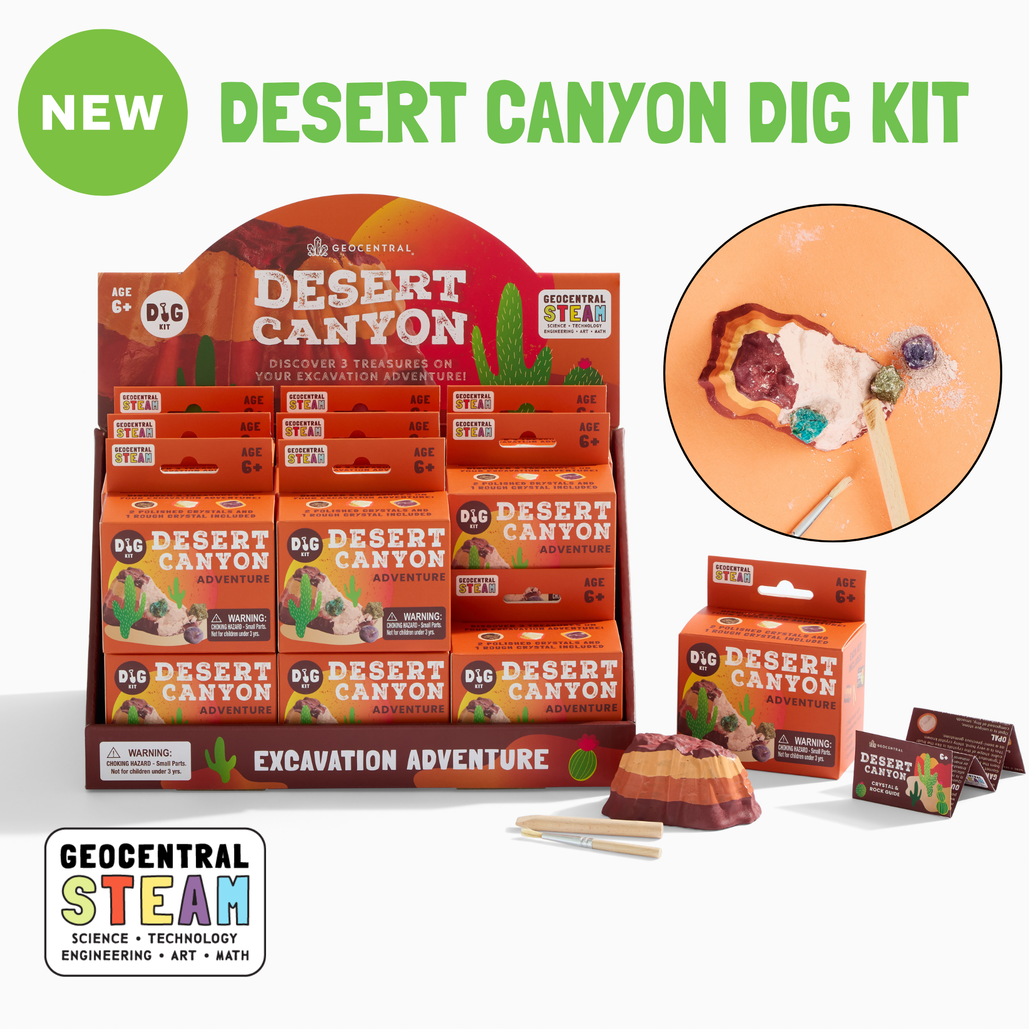 Desert Canyon Dig Kit – Educational Crystal Excavation Set – Pink Moon
