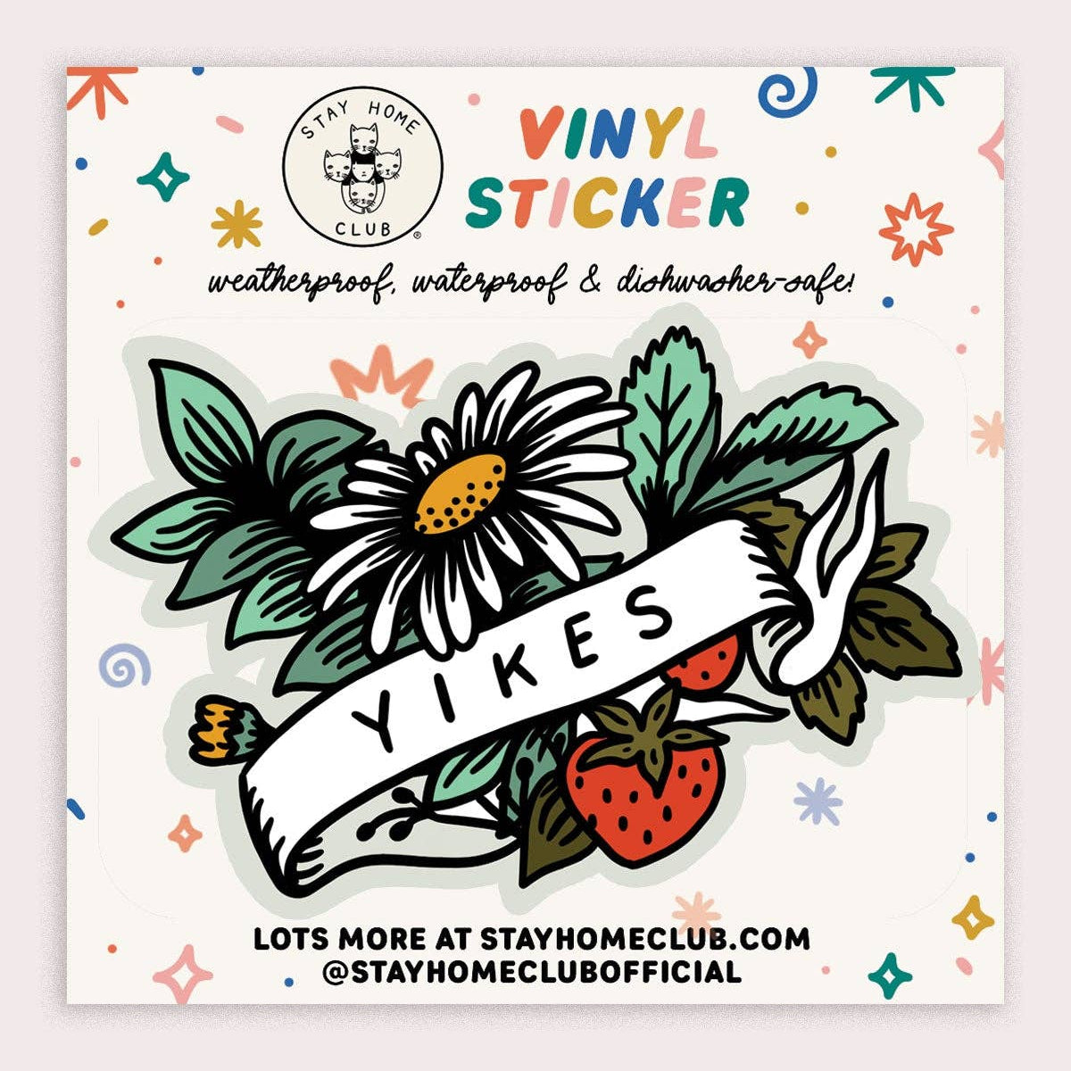 Yikes Vinyl Sticker – Pink Moon