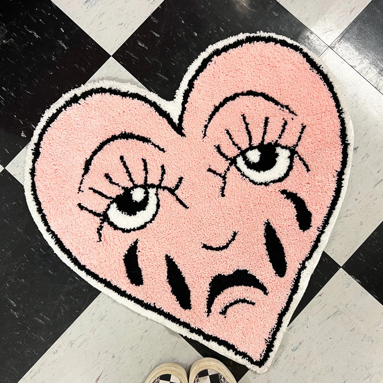 Crying Heart Rug – Pink Moon