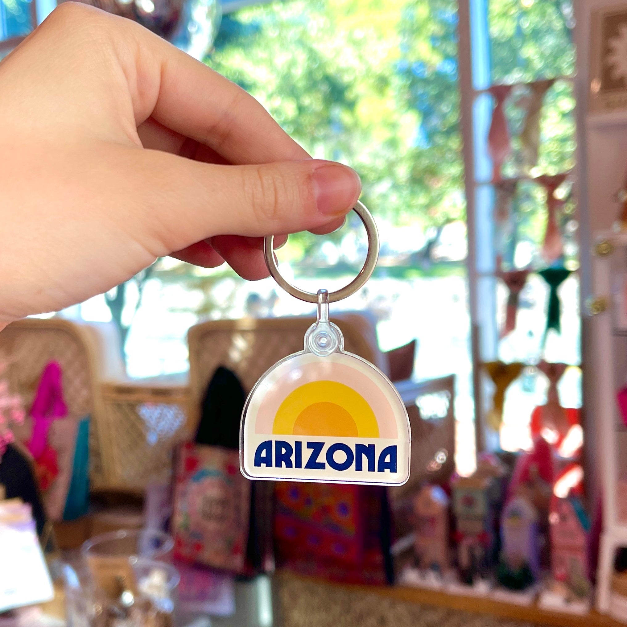 Pastel Sunset Arizona Keychain – Pink Moon