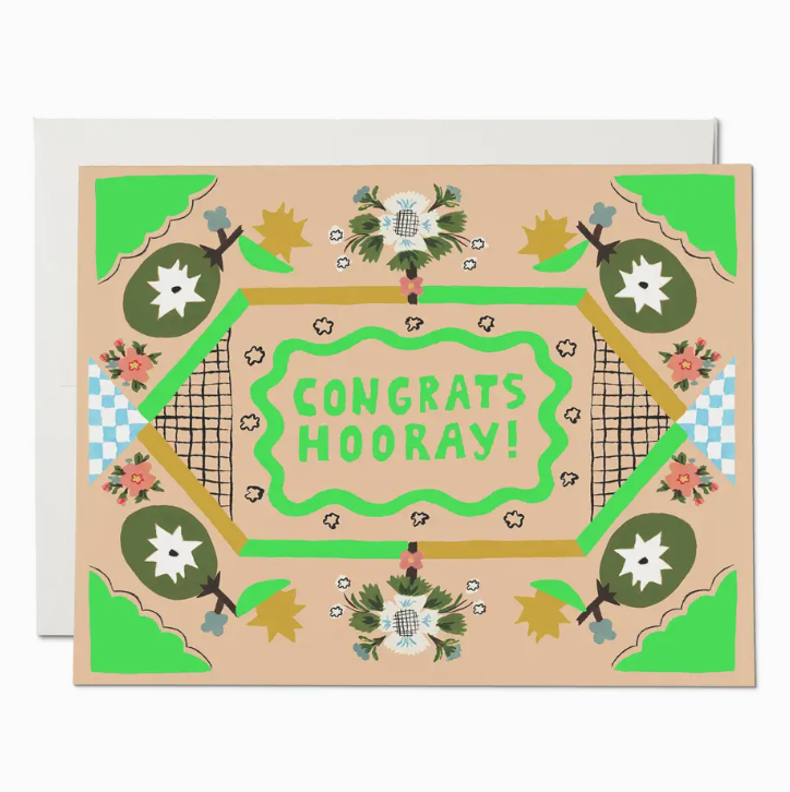 Congrats Hooray Greeting Card – Pink Moon