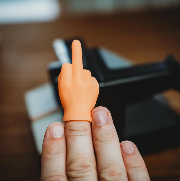 Tiny Hands Middle Finger – Pink Moon