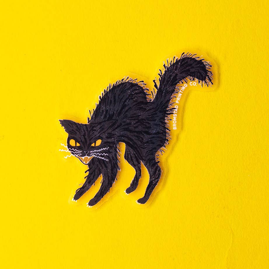 Scaredy Cat Clear Sticker – Pink Moon